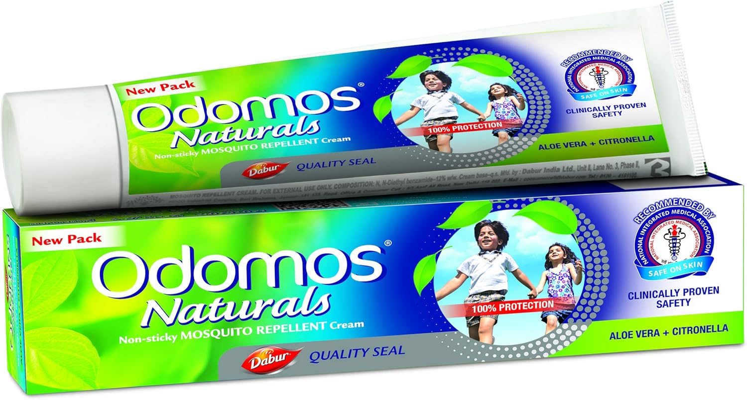 Odomos Naturals Non-Sticky Mosquito Repellent Cream - Aloevera ...