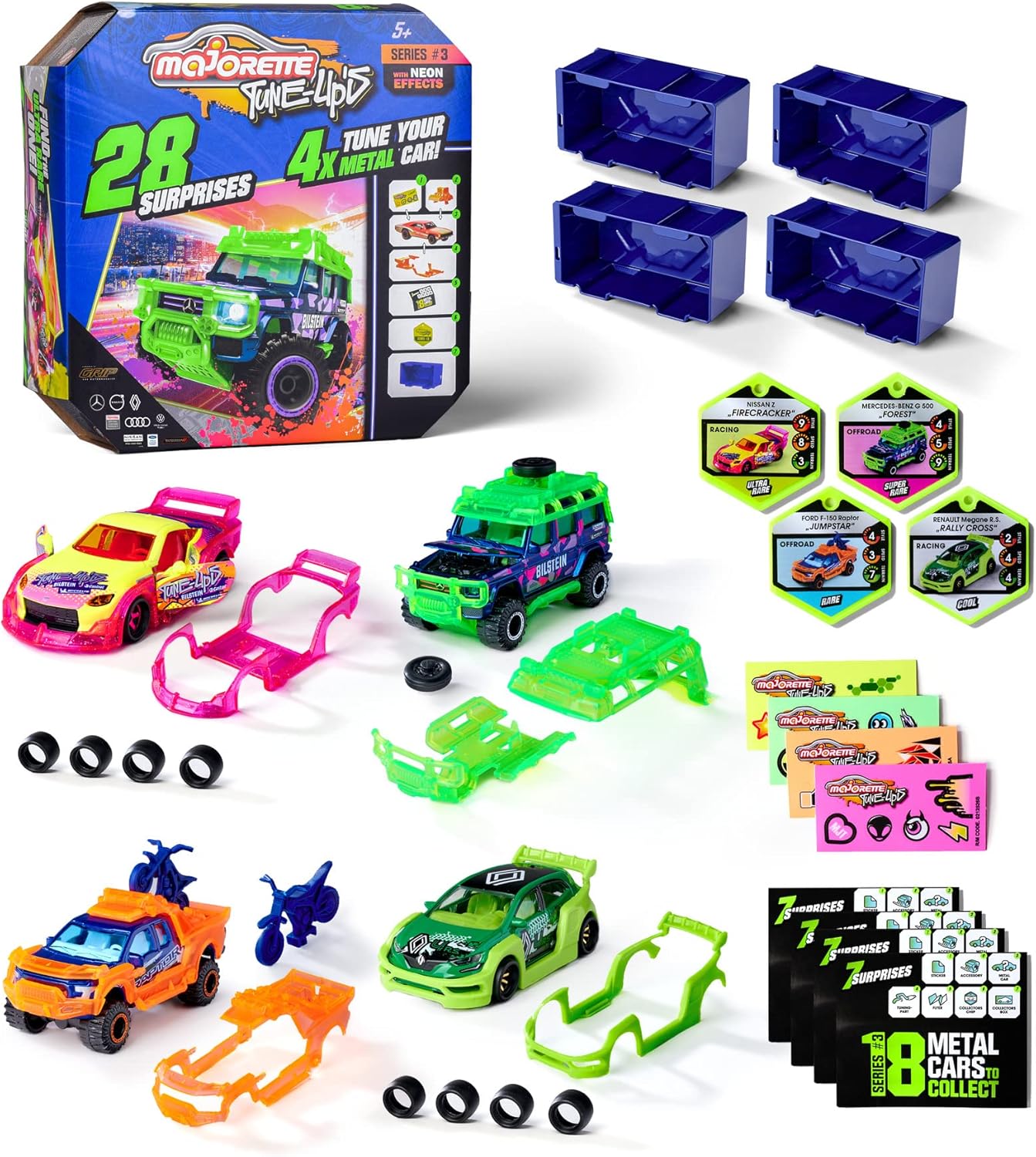 Majorette - Tune Ups Series 3 - Extra Large Tuning Box with 28 Surprises Includes 4 Neon Effect ...