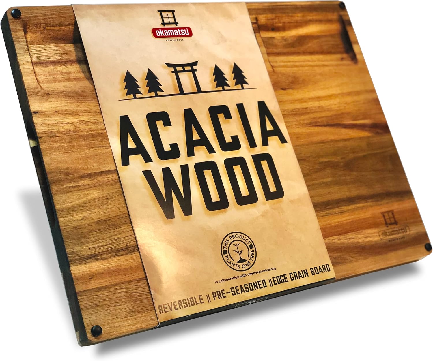 Amazon.com: AKAMATSU HOMEWARES | RYOKAN Acacia Wood Cutting Board ...