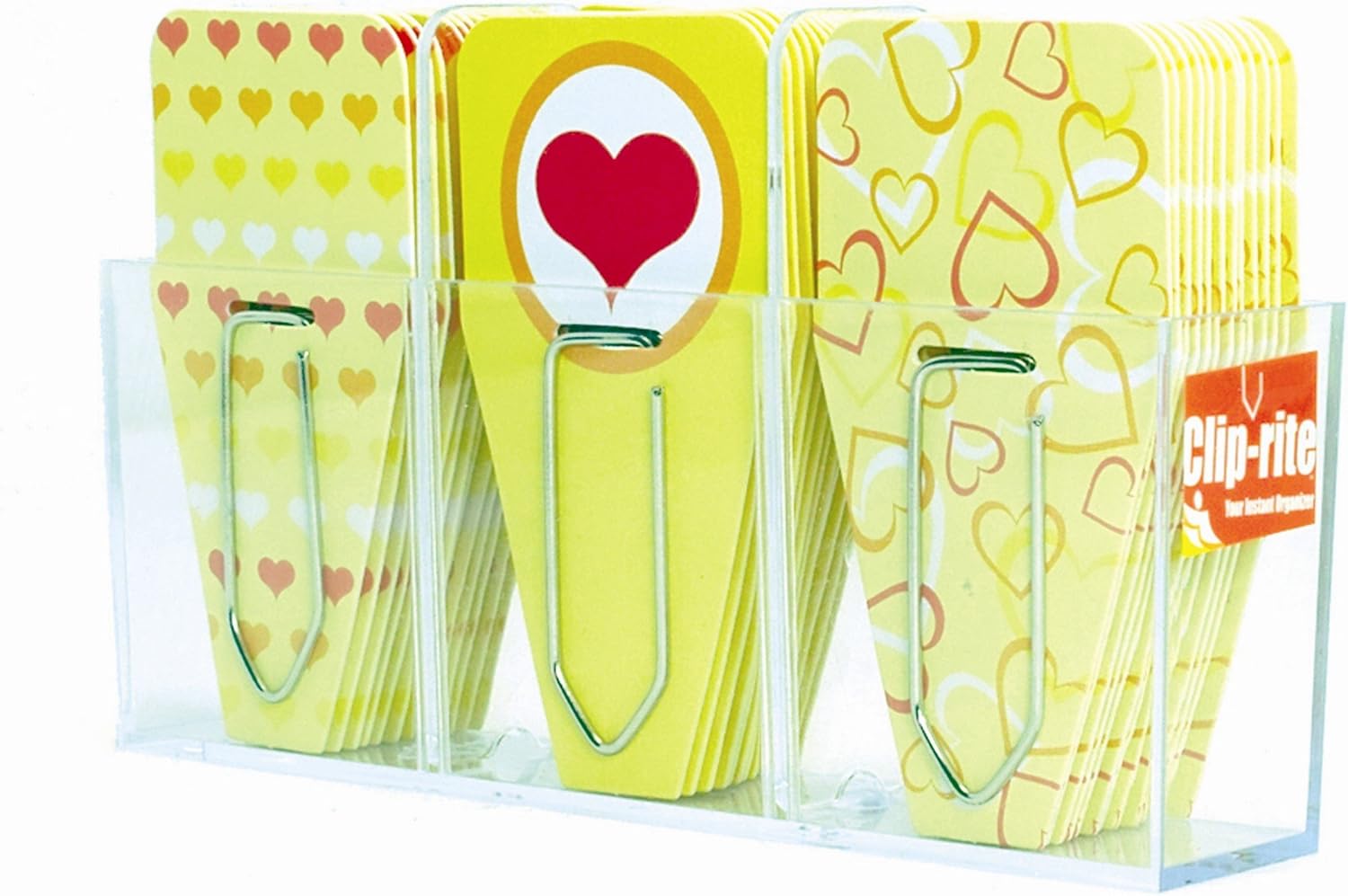 Amazon.com : Clip-rite Clip-Tabs Small Printed Hearts Yellow 12 Clip ...