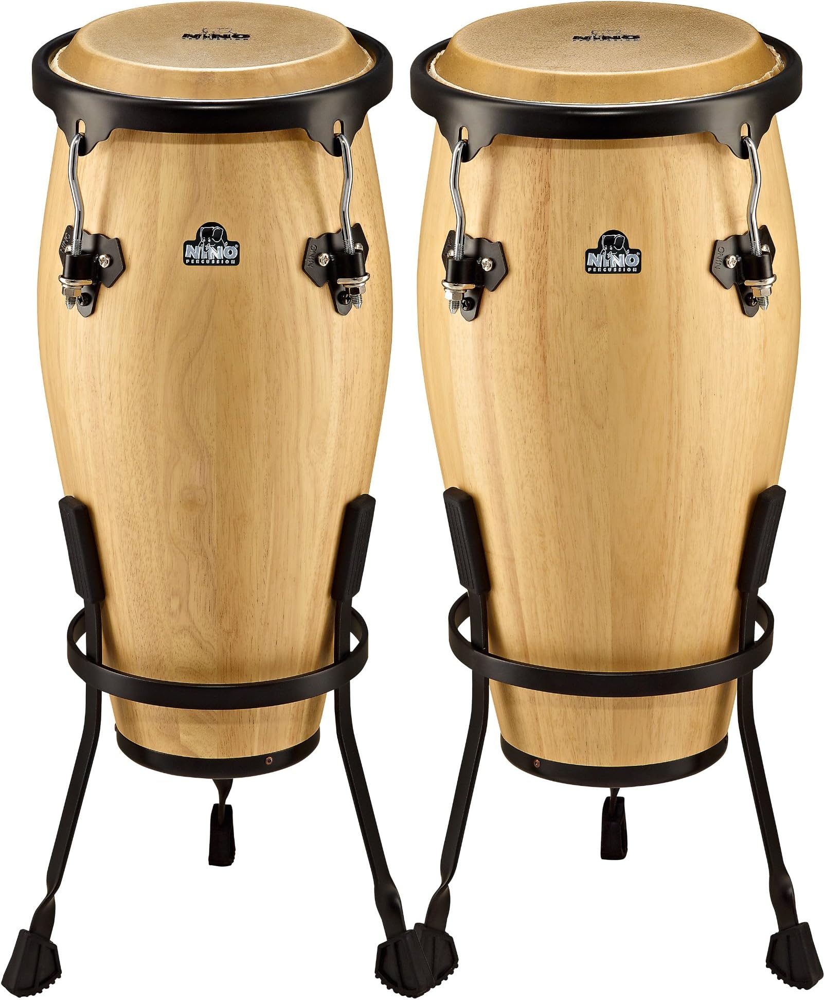Amazon.com: Meinl NINO Wood Congas 8" & 9" Set, Incl. Basket Stands ...