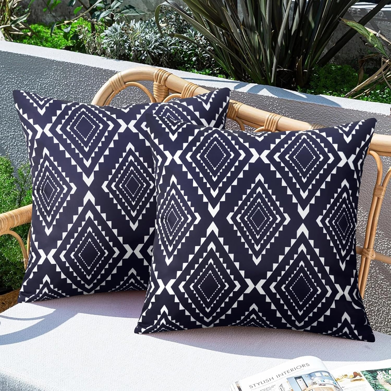 Amazon.com: Merrycolor Pack of 2 Outdoor Waterproof Throw Pillow Covers ...