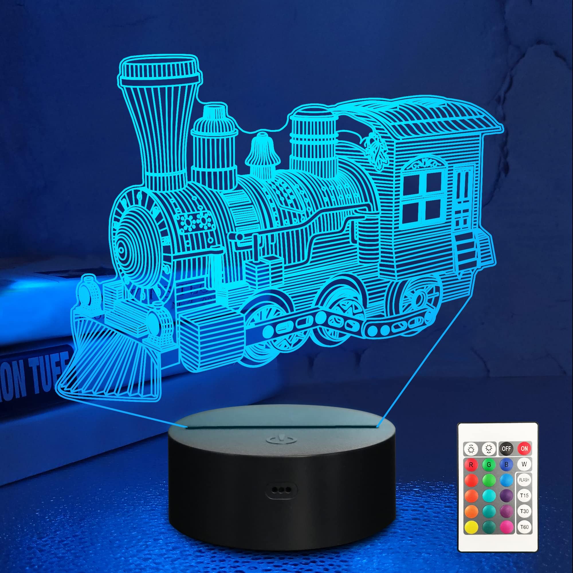 NINE SQUARE EGOU Kids Train Decor Night Light, Night Train Lamp with ...