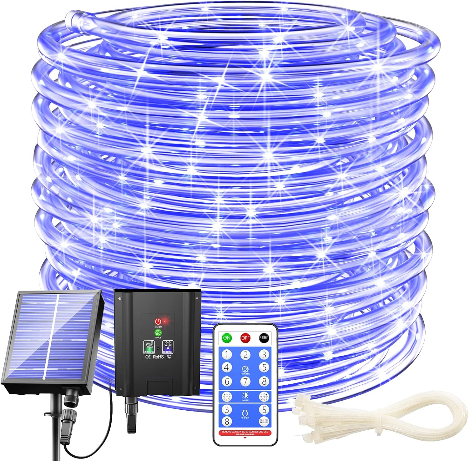 Amazon.com : Solar Rope Lights Outdoor Waterproof LED - 200 LED Solar ...