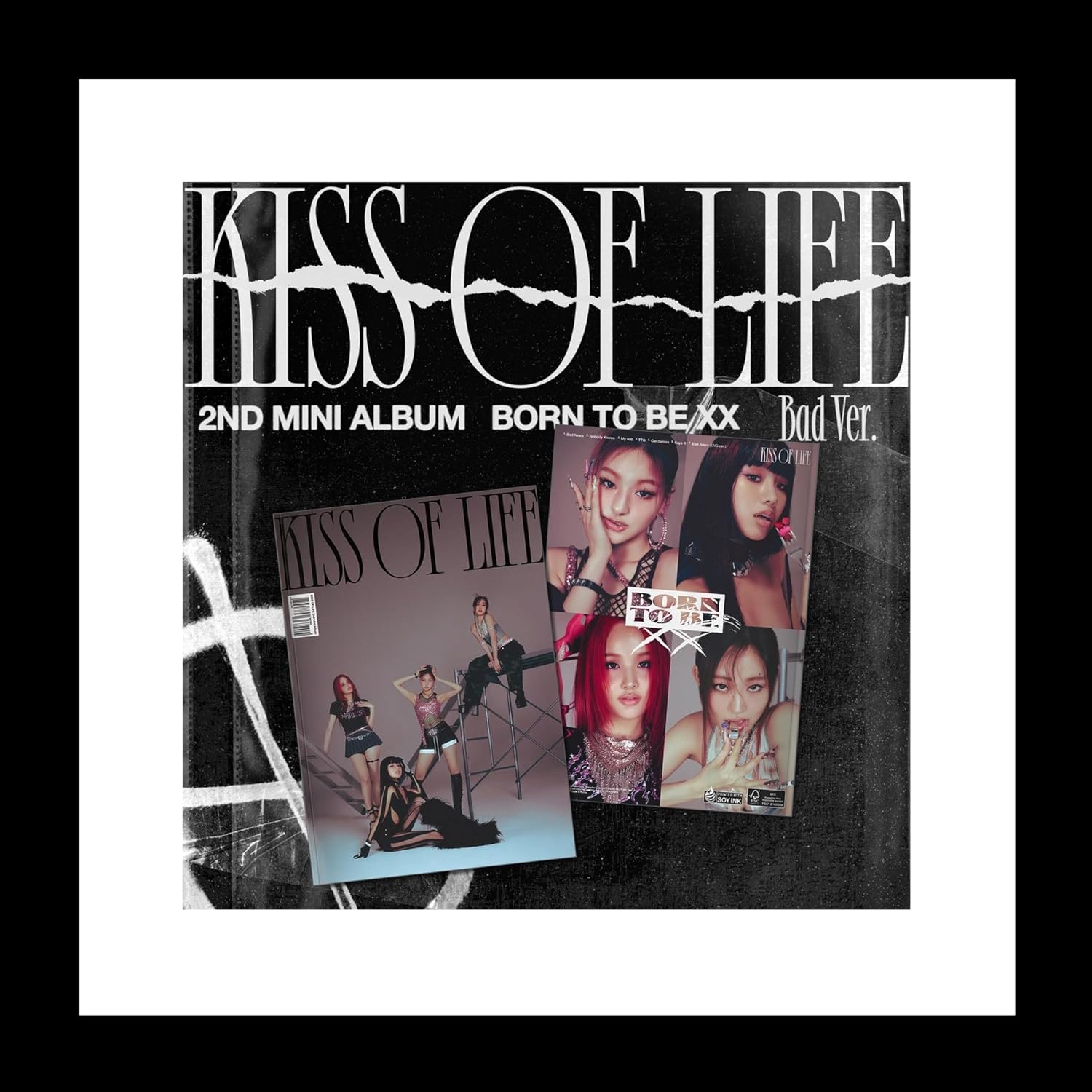KISS of Life Born to be XX 2nd Mini Album Bad Version CD+150p Magazine+ ...