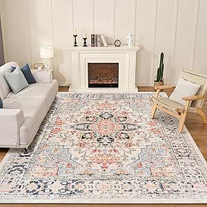 Amazon.com: Area Rug 3x5 for Living Room -Small Washable Vintage Urtla ...