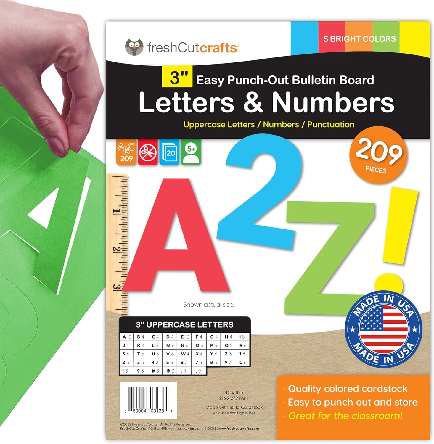 Amazon.com: 209 Pcs 3" Bright Bulletin Board Letters & Numbers, Capital ...