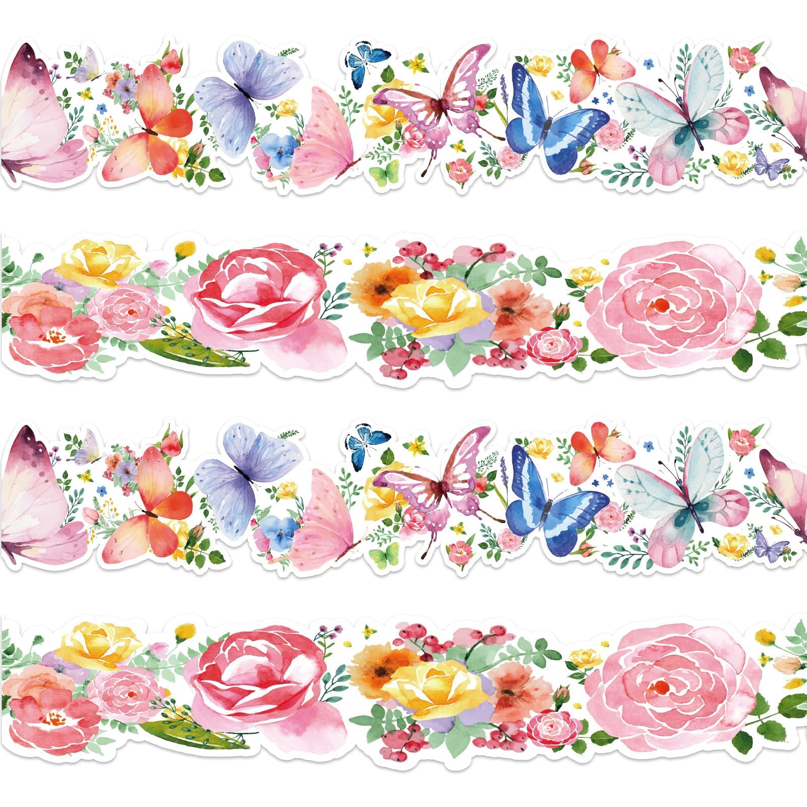 Watercolor Flower Border