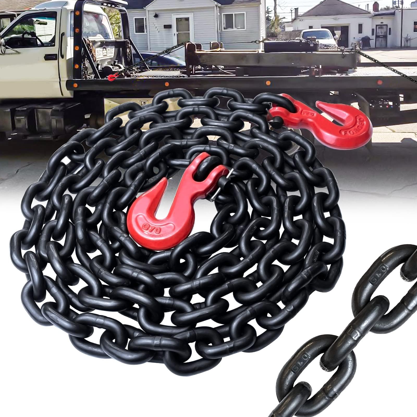 Amazon.com: TKK Transport Binder Chain, with Clevis Grab Hooks 3/8 Inch ...