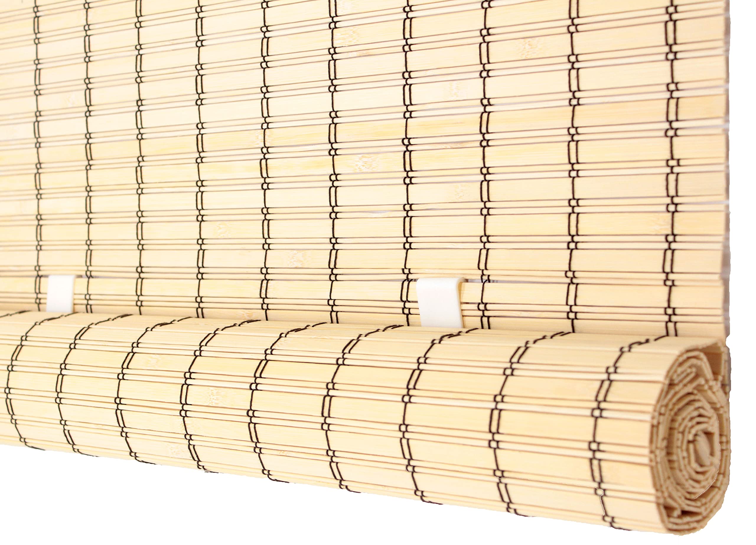 Seta Direct, Natural Cordless Bamboo Slat Roll Up Blind - 84-Inch Wide ...