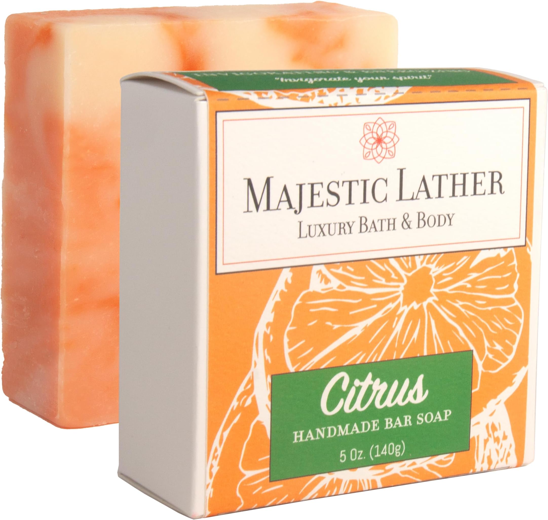 Amazon.com : Majestic Lather Citrus Luxury Bar Soap for Face & Body ...
