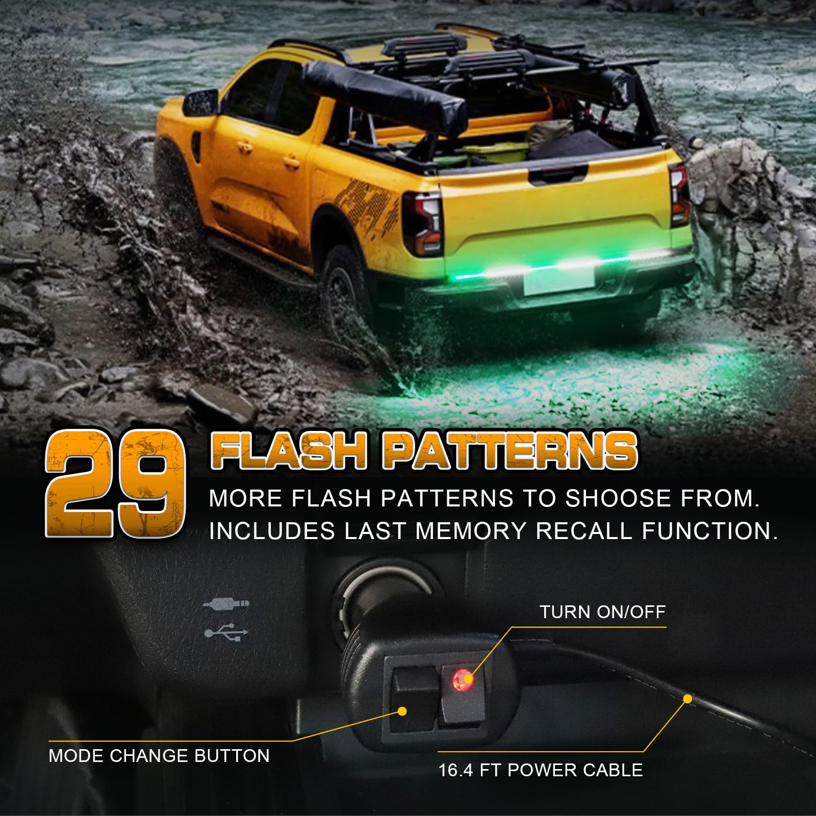 Snapklik.com : 48 Inch Tailgate Green White Emergency Light Strip 288 ...