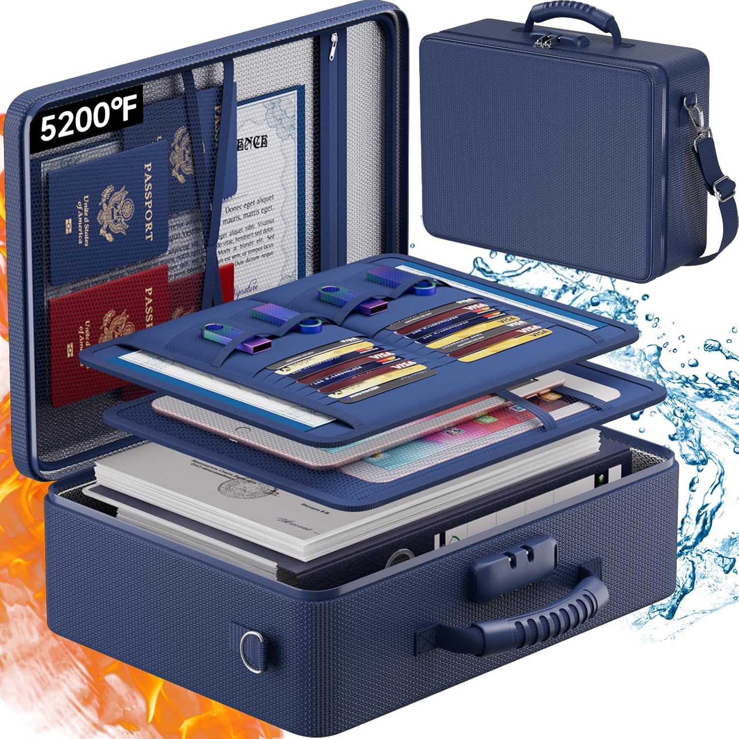 Amazon.com: Tamfile 5200°F Fireproof Document Bag with Lock, File Bag ...