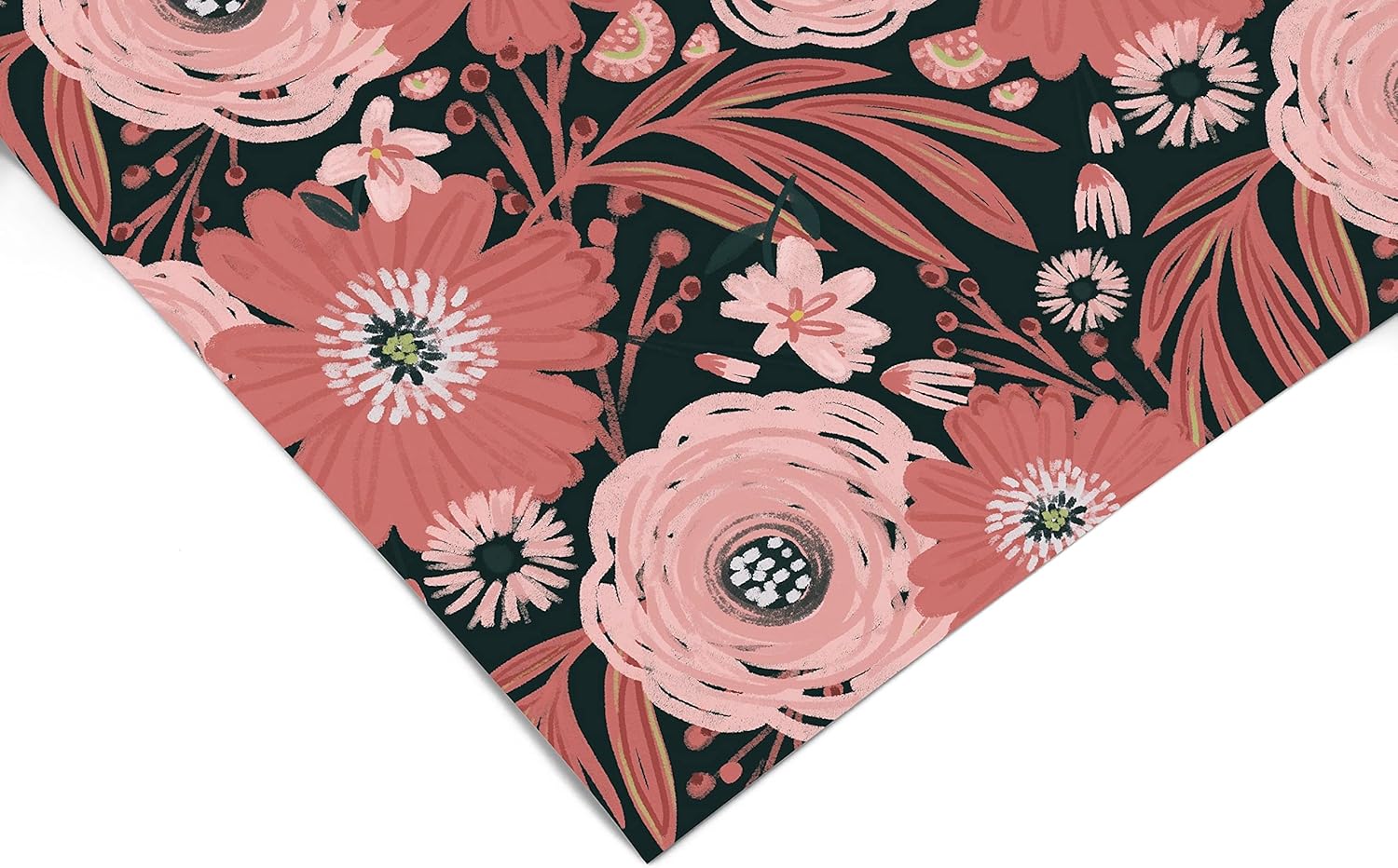 Amazon.com - Pink And Black Floral Contact Paper | Shelf Liner | Drawer ...