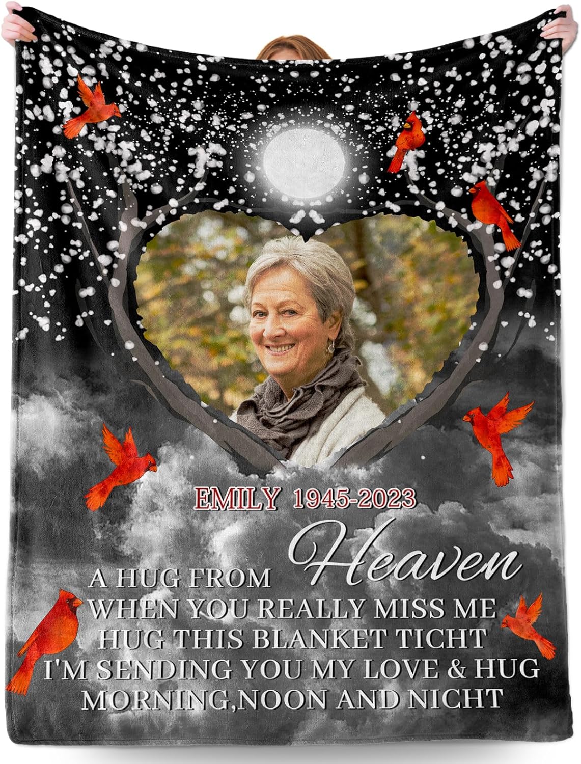 Amazon.com: Personalized Memorial Blankets with Photo for Loss of Mom ...
