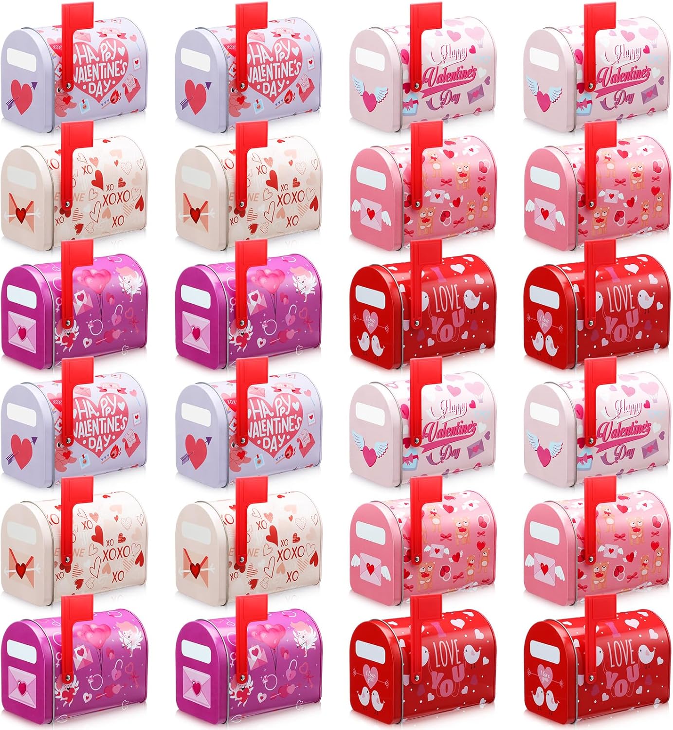Amazon.com: Blulu 24 Pcs Valentine's Day Mailbox for Kids Toy Play Mini ...