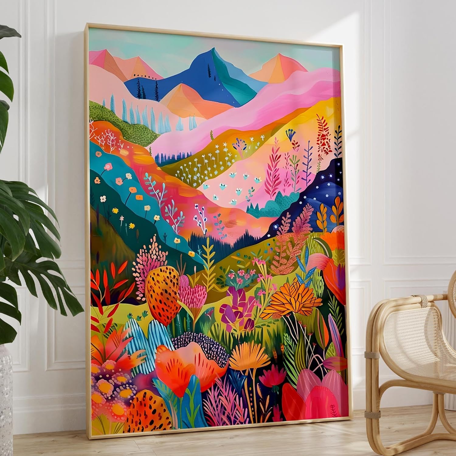 Amazon.com: Colorful Mountain Wall Art Abstract Mountain Canvas ...