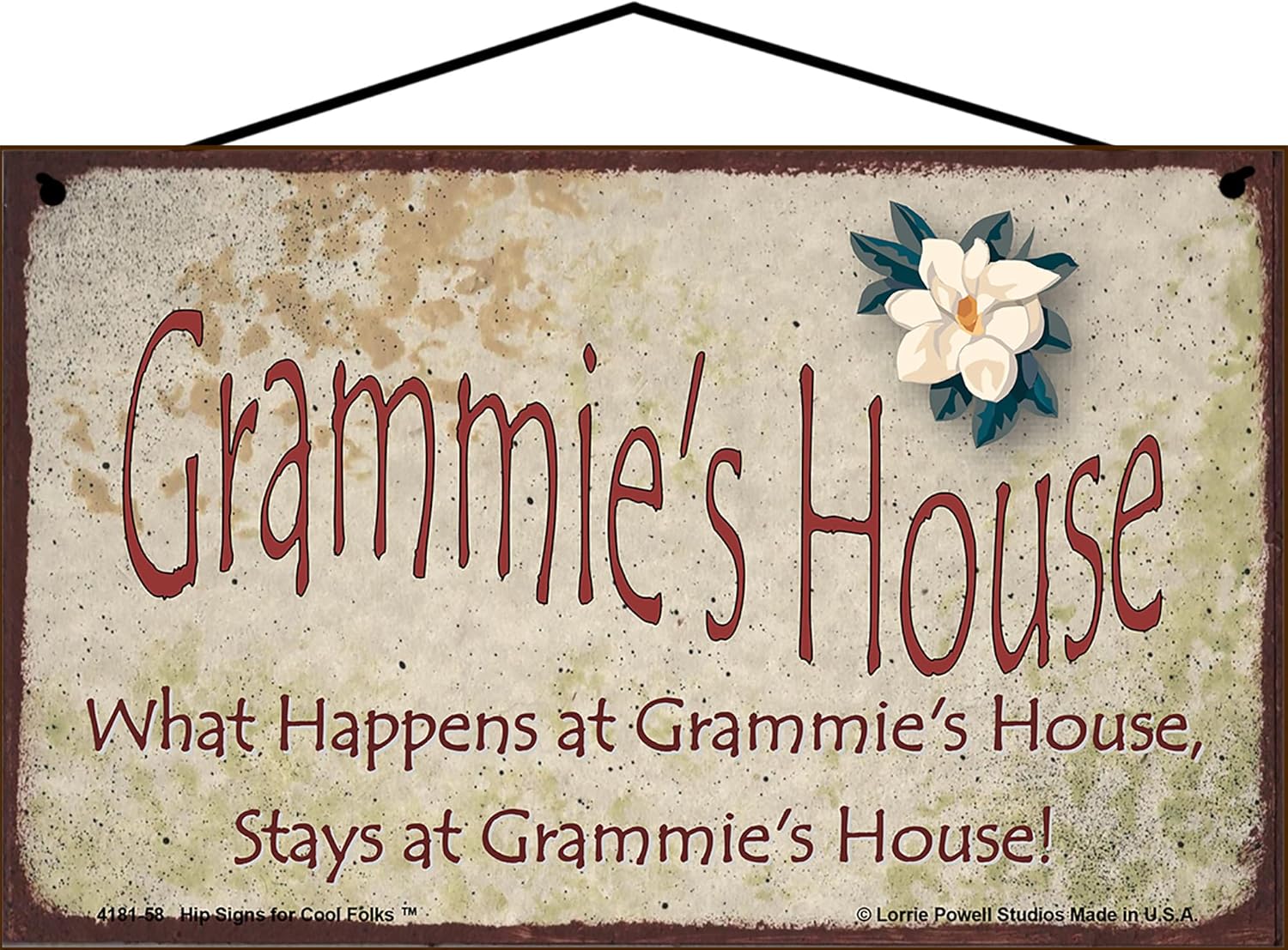 Amazon.com: 5x8 Grammie's House Sign with Magnolia Flower What Happens ...