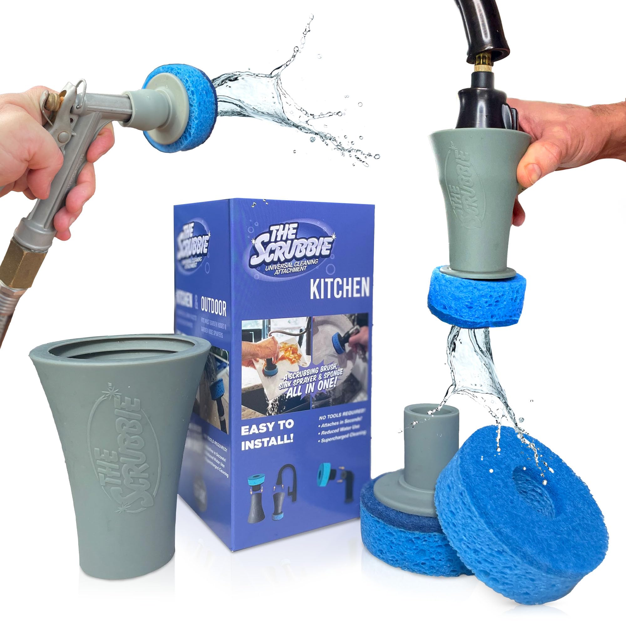 Amazon.com: The Scrubbie 2.0. Kitchen and Garden Hose Attachment ...