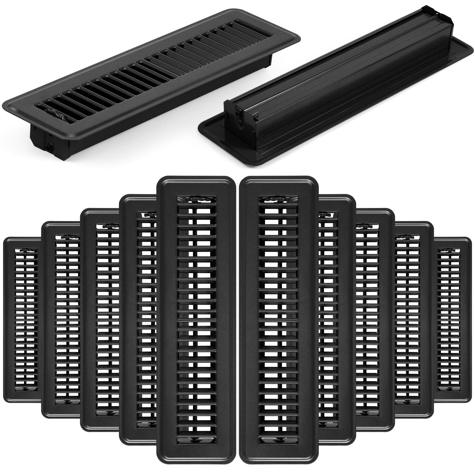 Yaocom 12 Pcs Floor Register Bulk, Heavy Duty Steel Floor Vent Covers ...