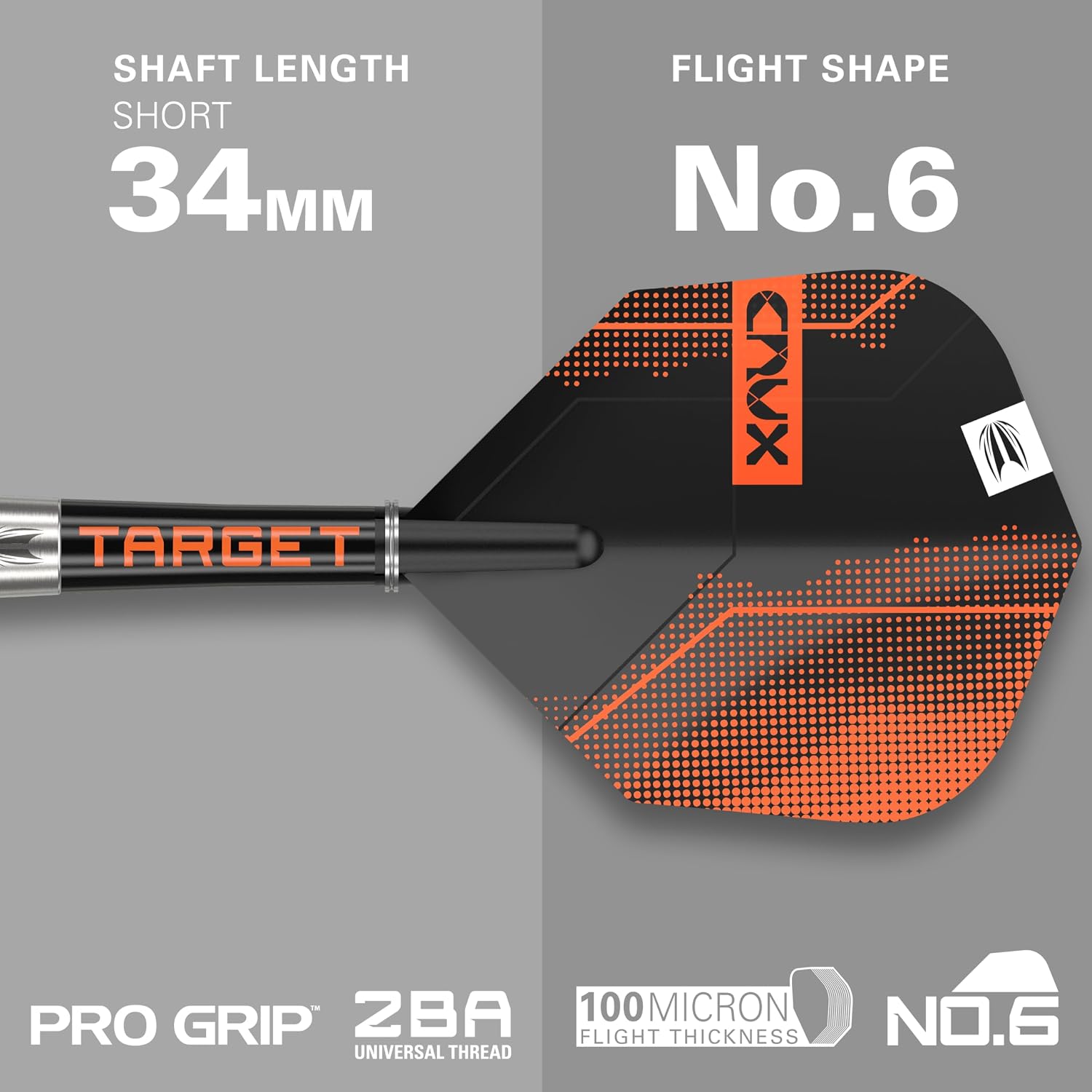 Target Darts Crux 01 – Juego de dardos con punta de acero (90 % ...