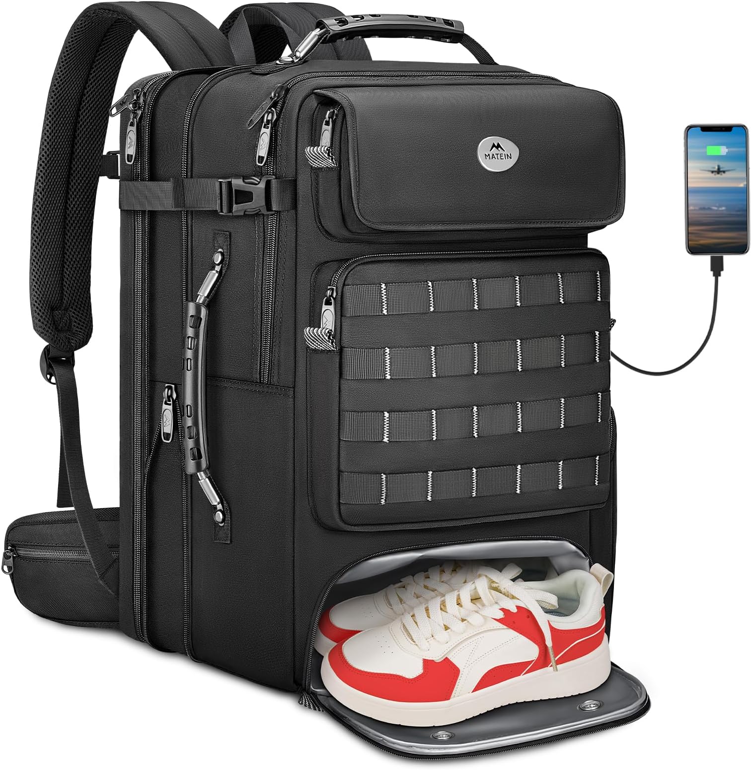 Amazon.com: MATEIN Expandable Travel Backpack With Shoe Compartment ...