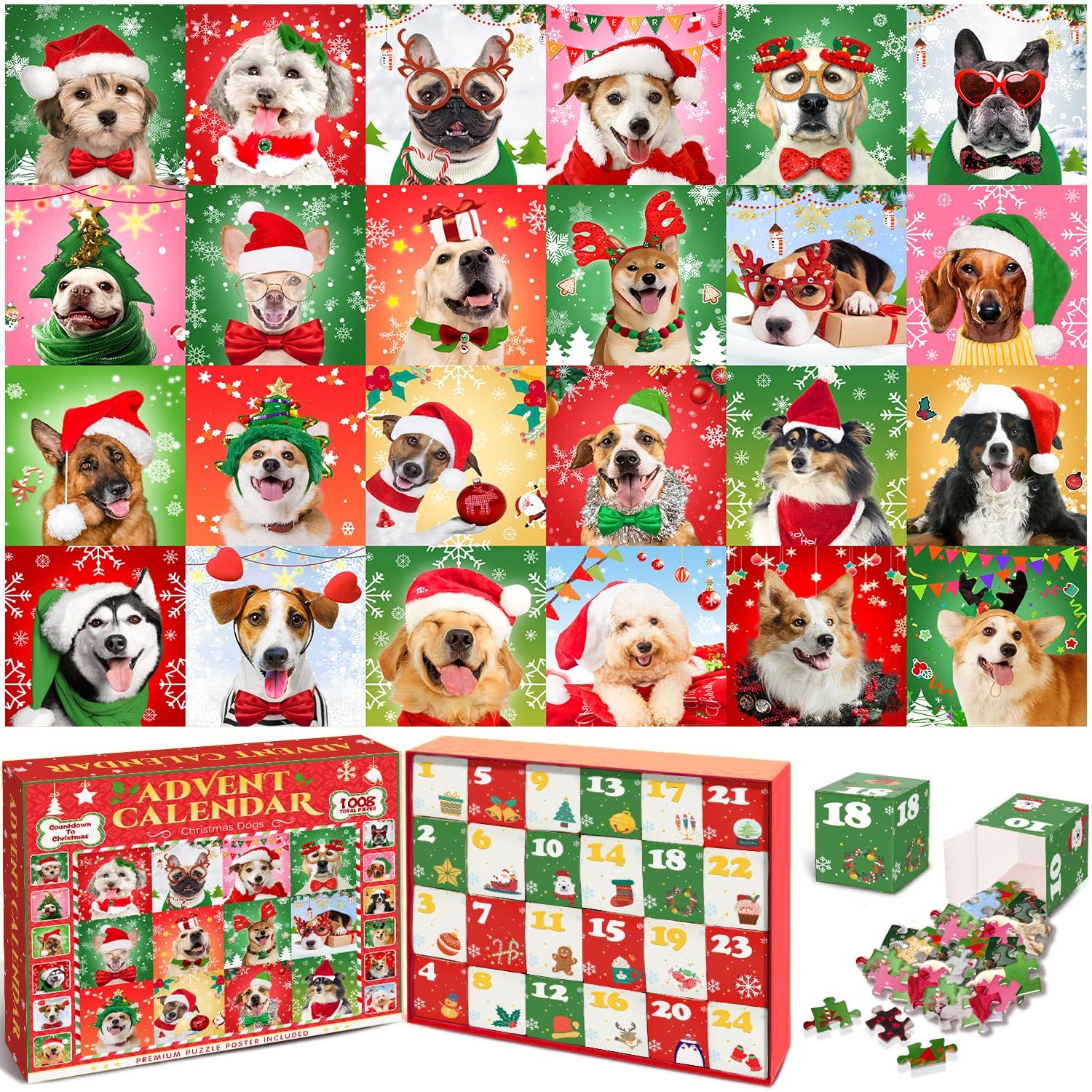 Amazon.com: Advent Calendar 2025 Christmas Jigsaw Puzzles, Christmas ...