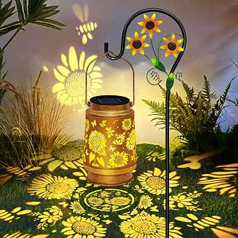 Amazon.com: TEDOF Sunflower Hanging Solar Lanterns Outdoor Waterproof ...