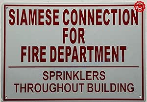 Amazon.com: Siamese connection for fire department sign - sprinklers ...