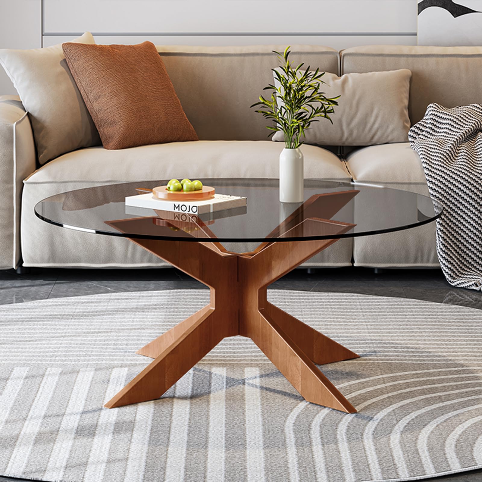 Snapklik.com : Round Glass Coffee Tables, Modern Center Table