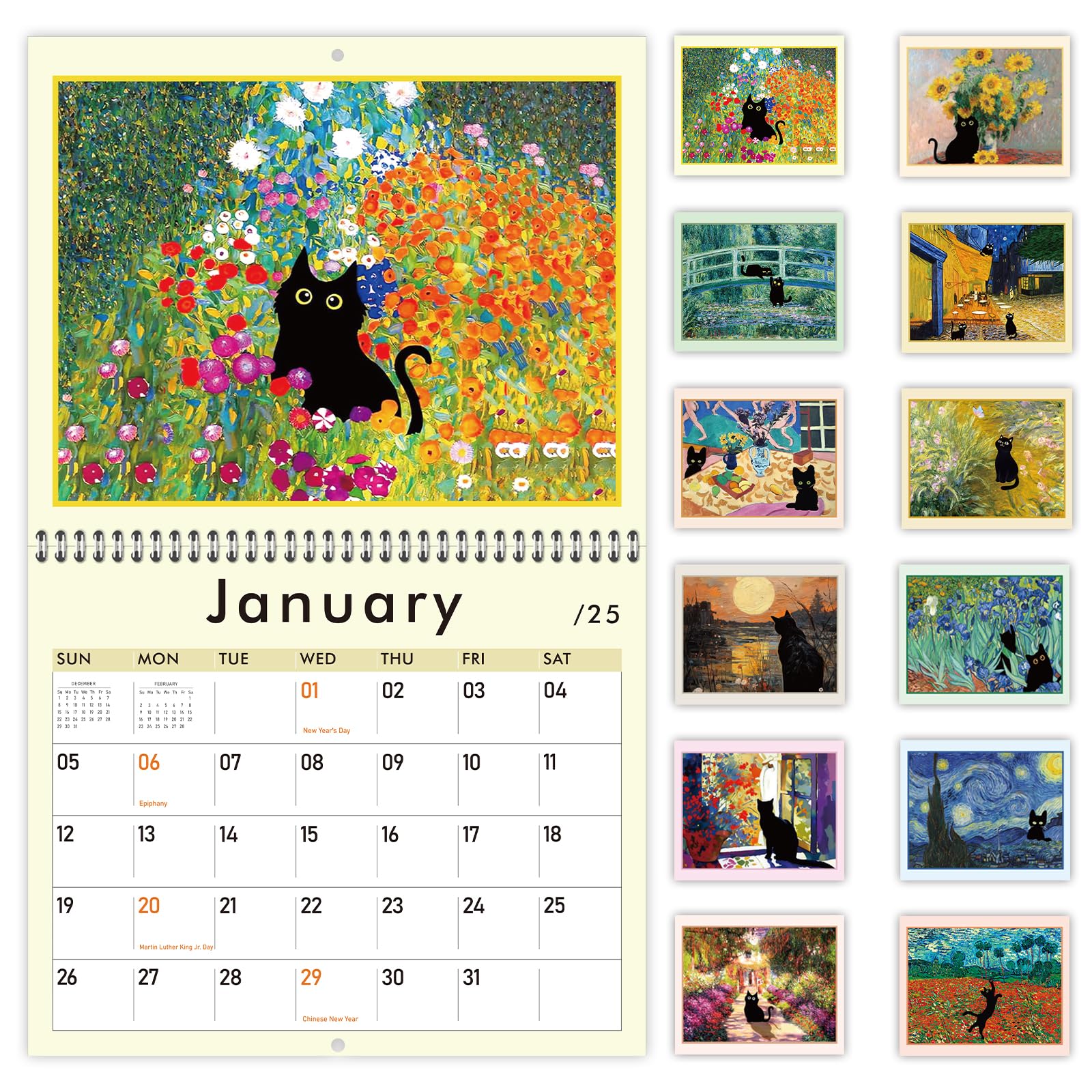 Snapklik.com : GuassLee Cat Wall Calendar 2025, Vertical Wall Calendar ...
