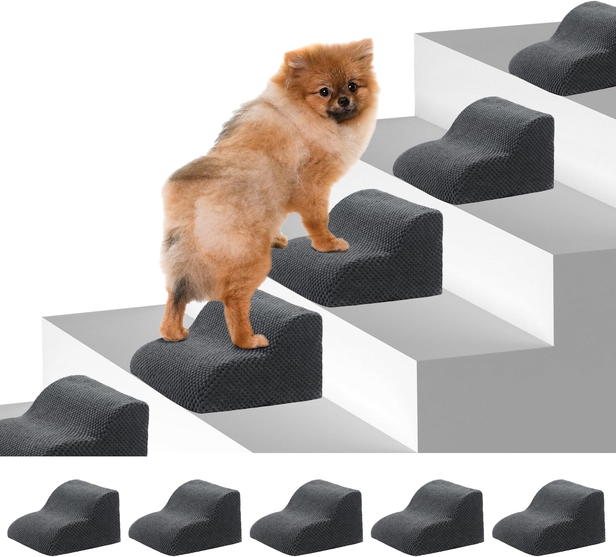 Amazon.com: MABOZOO Dog Ramp for Stairs,2-Step Dog Stair Helper Modular ...