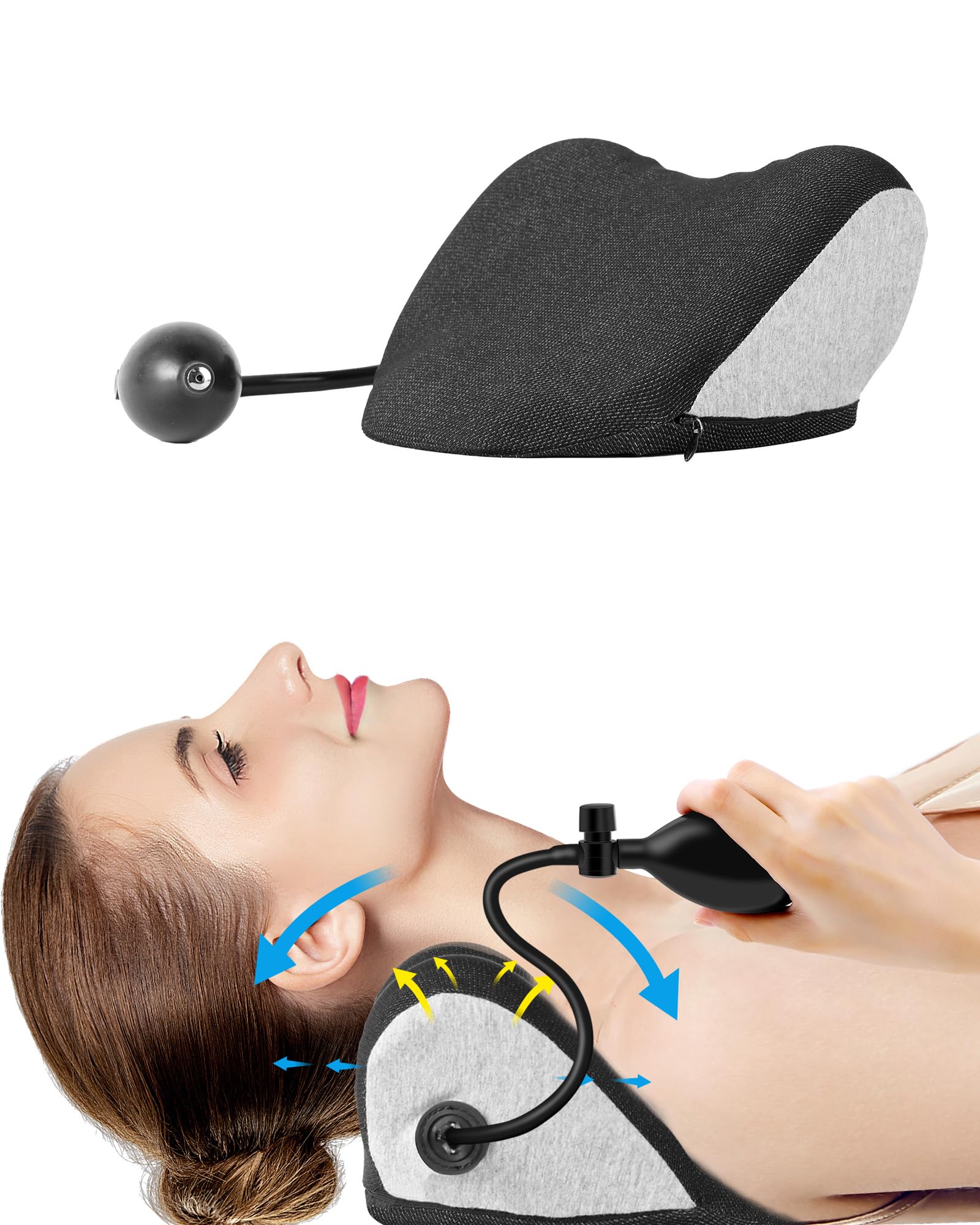 Snapklik.com : Height-Adjustable Neck Stretcher - Inflatable Neck And ...