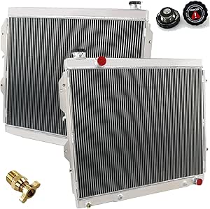 Amazon.com: OzCoolingParts 3 Row Core All Aluminum Radiator + 2 x 12" Fan Shroud + Thermostat ...