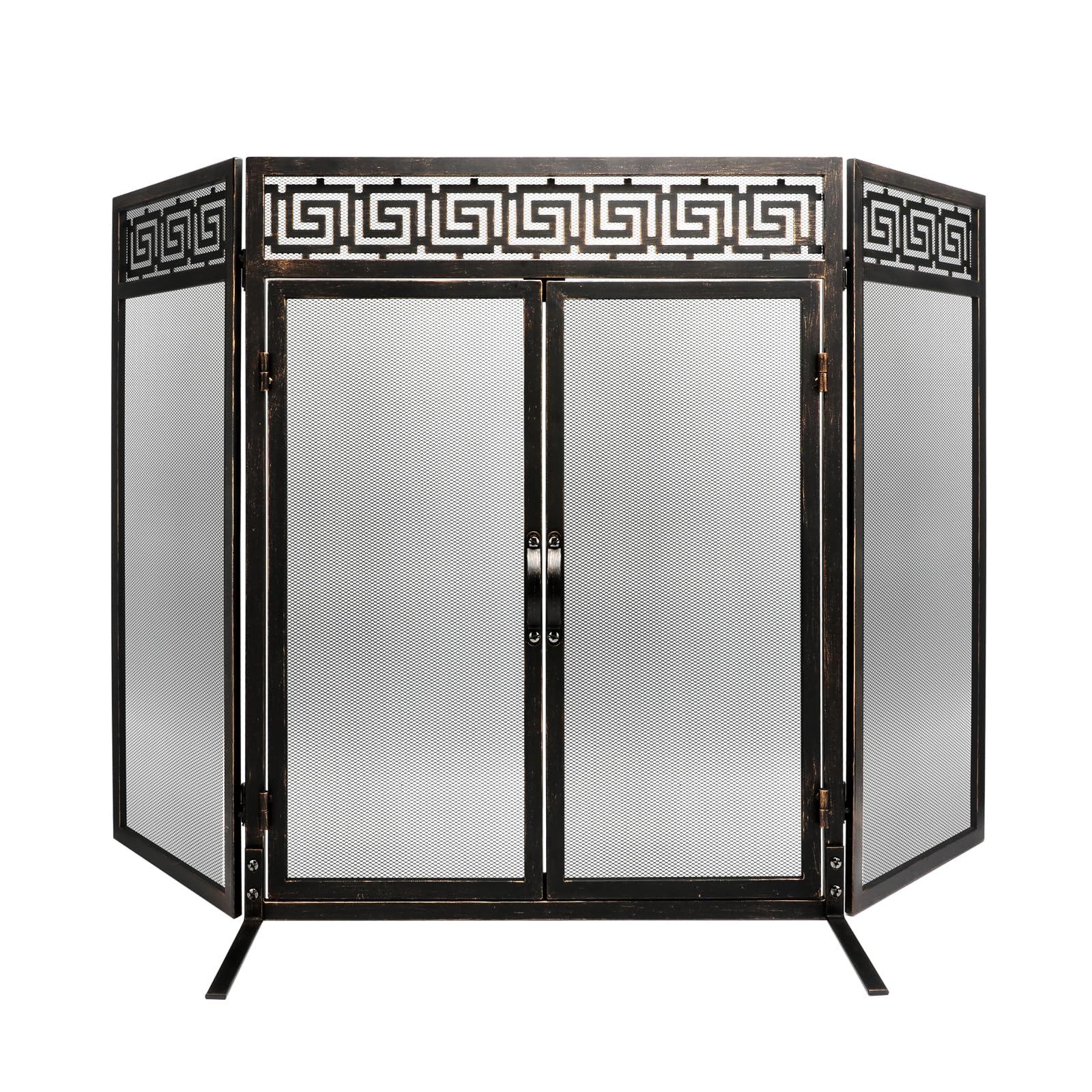 Amazon.com: Nouetele Deluxe 3-Panels Fireplace Screens with Door 3 ...