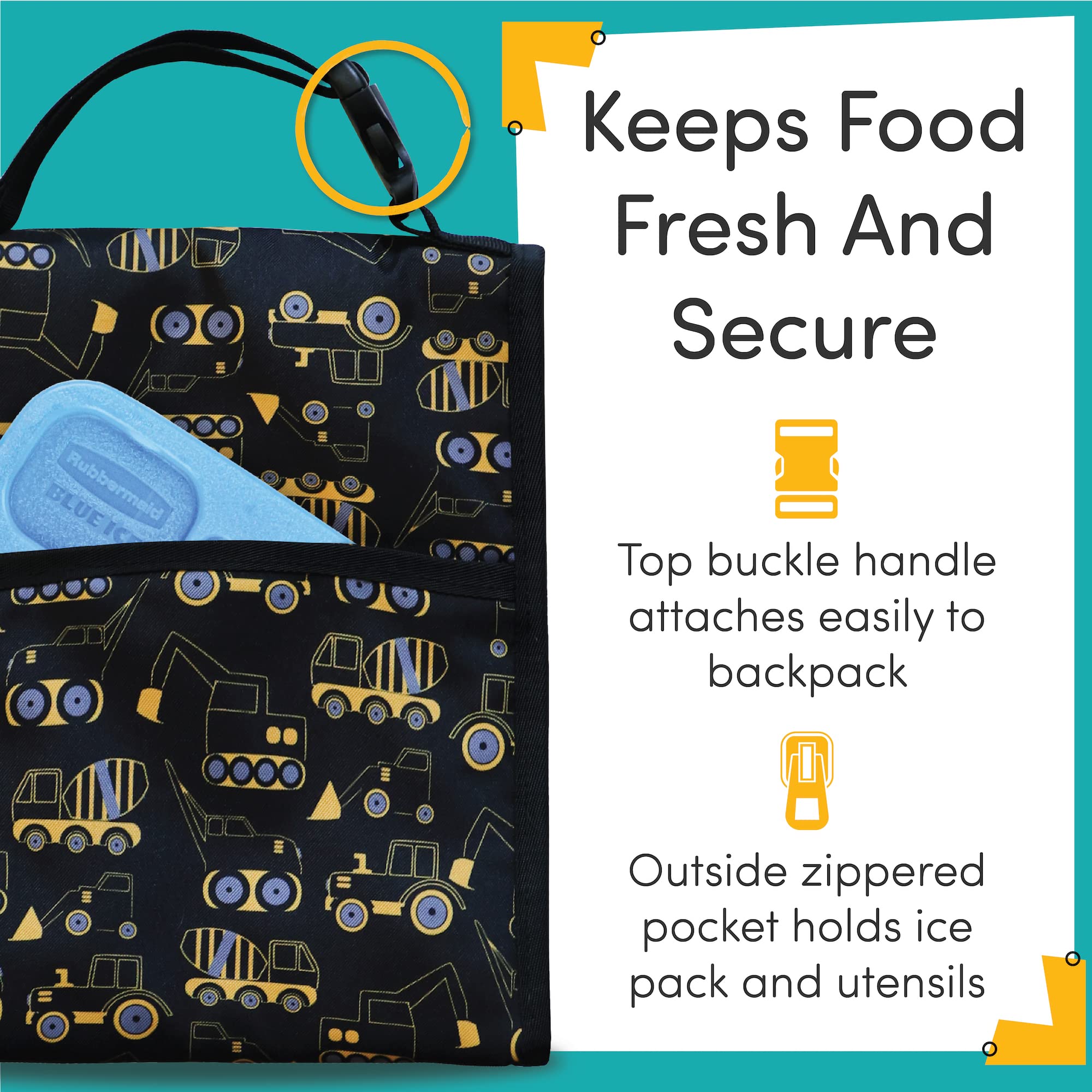 Snapklik.com : Lone Cone Kids Insulated Fabric Lunchbag - Fun Patterns ...