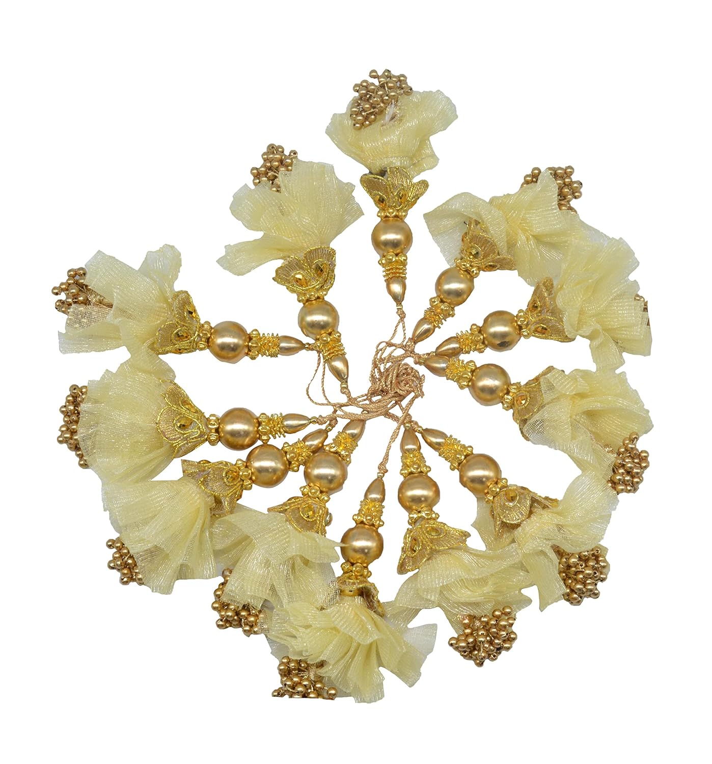 CRAFTLOVE Designer Net Zari Gota Flower Latkan Tassel Bunch for ...