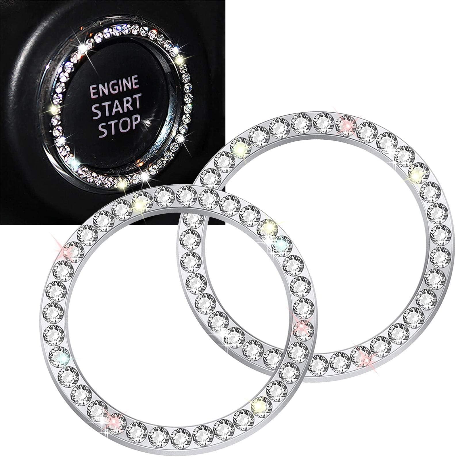 Amazon.com: 6 Pcs Bling Car Decor Crystal Rhinestone Ring Emblem ...