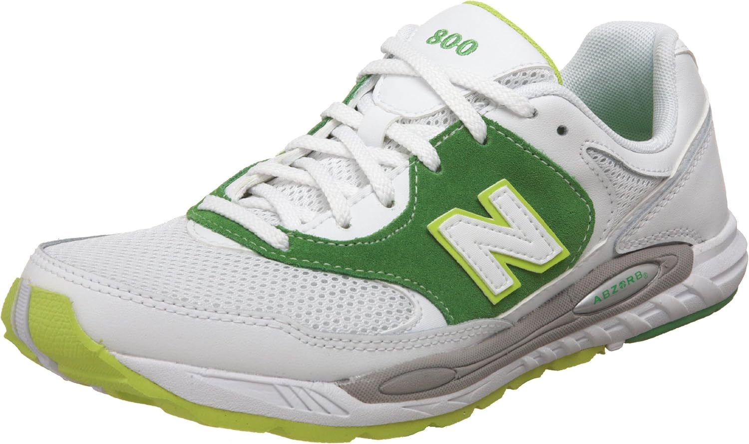 Amazon.com | New Balance Women's 800 V1 Sneaker, White/Green, 5 B ...