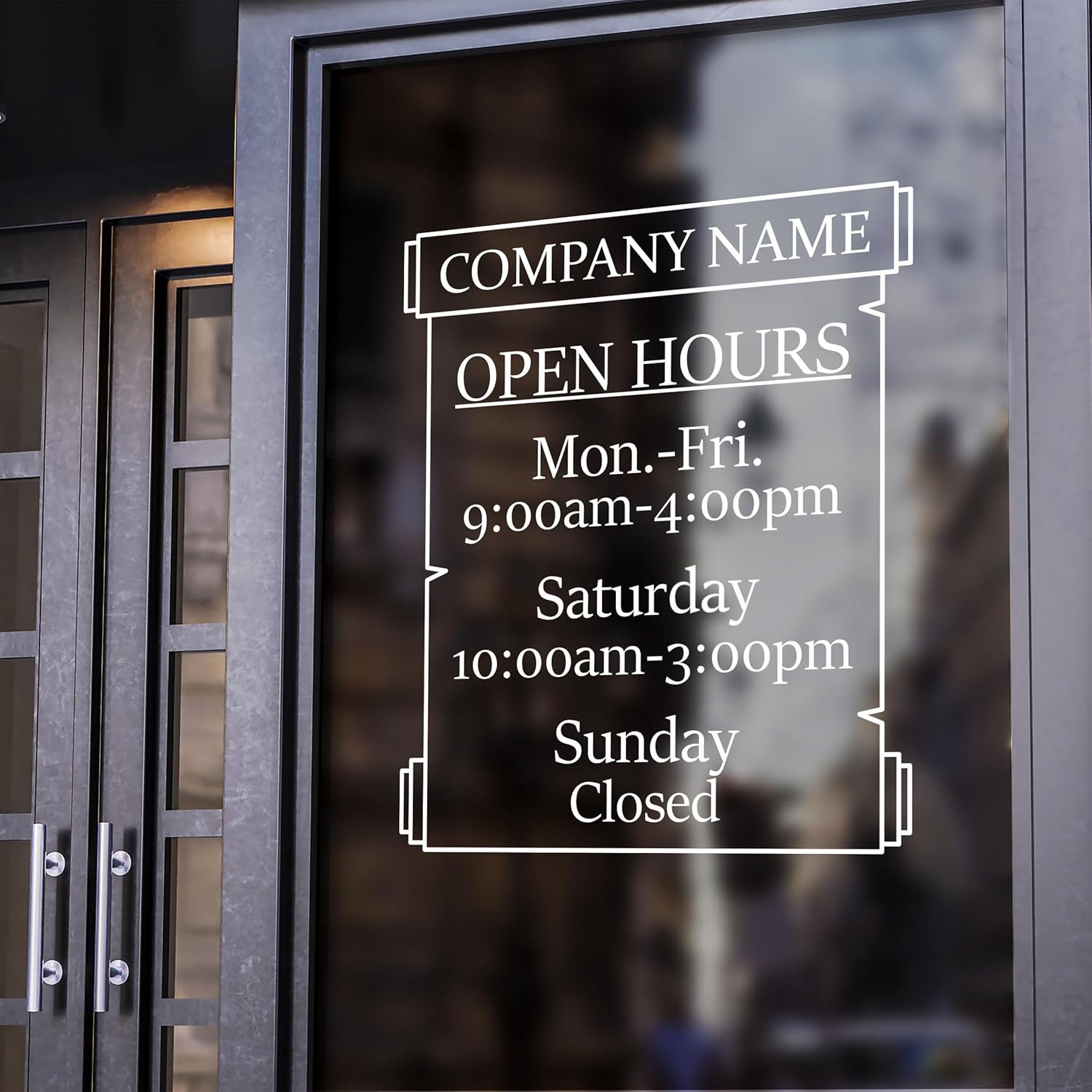Amazon.com : Custom Business Hours Vinyl Decals - Personalized Door ...
