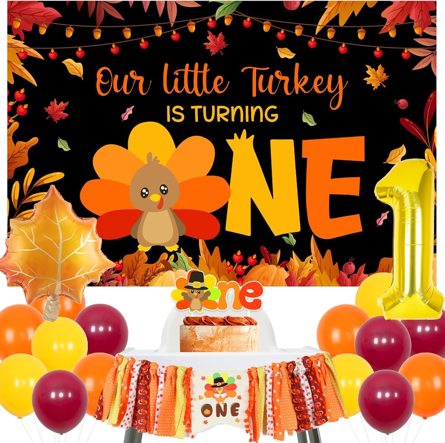 Amazon.com: Thanksgiving 1st Birthday Party Decorations Our Little ...