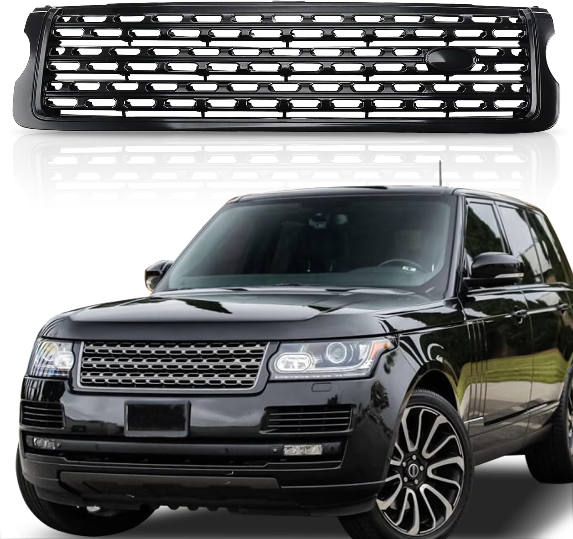 Amazon.com: PartsFlow Front Upper Grille Grill Glossy Black For Land ...