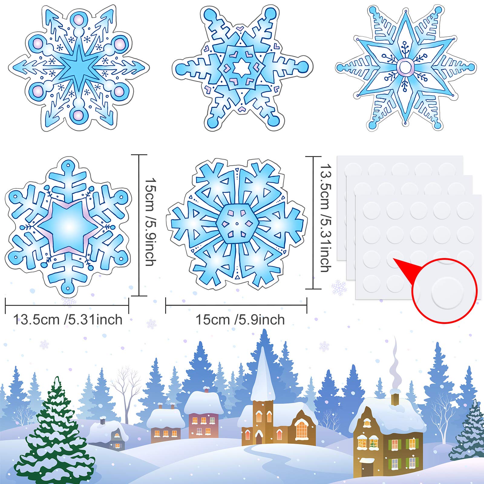 Snapklik.com : Snowflakes Cut-Outs Christmas Winter Theme Colorful Cutouts