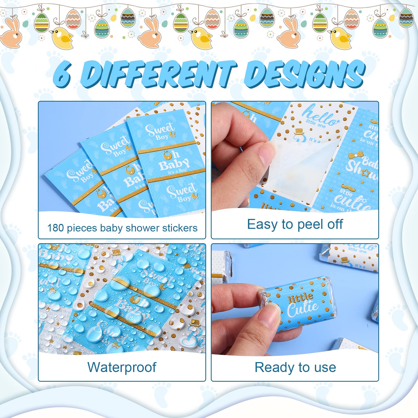 Snapklik.com : Clabby Baby Shower Candy Wrappers, Mini Candy Bar ...