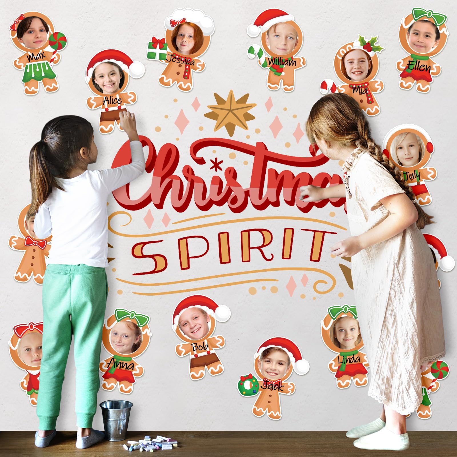 Gingerbread Man Cut Out 3D Christmas Tree Bulletin Board Decorations ...