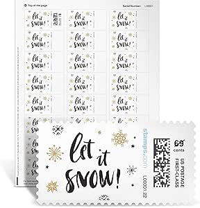 Amazon.com: Sparkle Snow NetStamps 120-Pack (5 Sheets) Printable ...