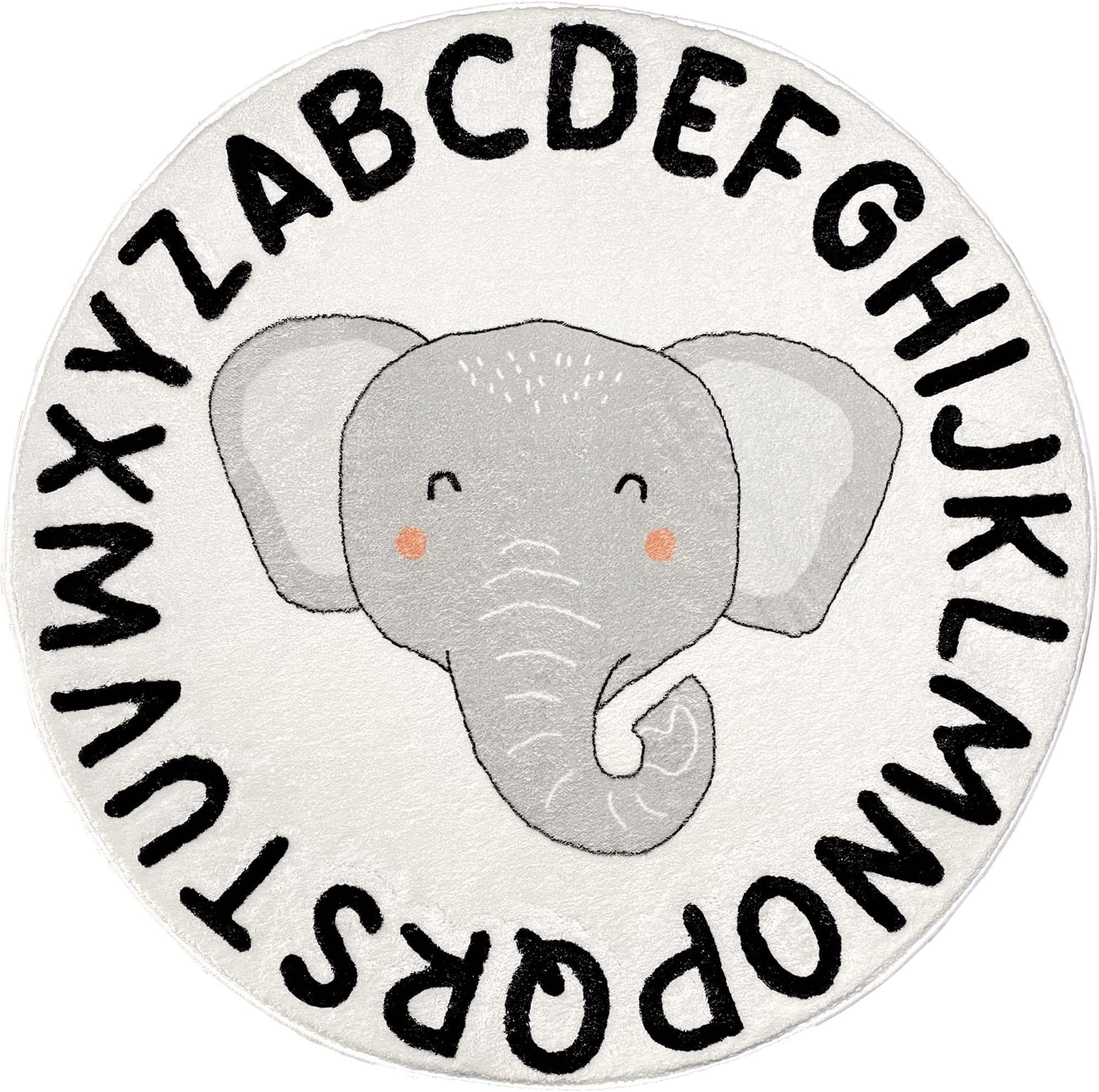 Amazon.com: ABC Round Alphabet Nursery Rug, Soft Fluffy Carpet for ...