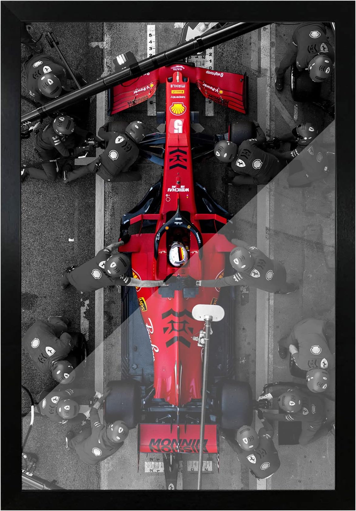 FRAMEO STORE Ferrari Pitstop Formula 1 Glass frame, Sebastian Vettel ...