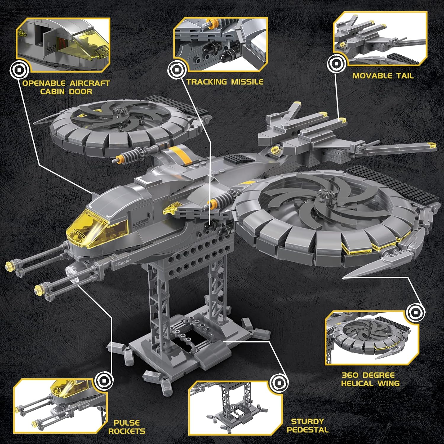 NEWABWN Star Space Raptor – Avión de ataque, modelo de avión de guerra ...