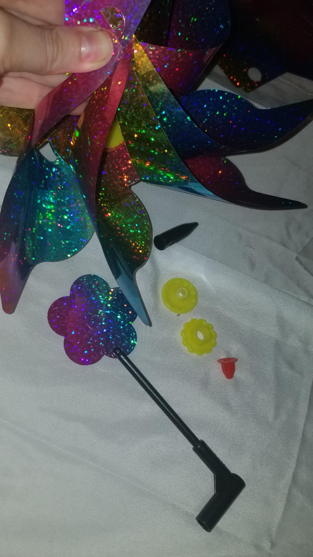 Amazon.com: NAIHOD 5 Pieces Rainbow Stripes Windmill, Octagonal Laser ...